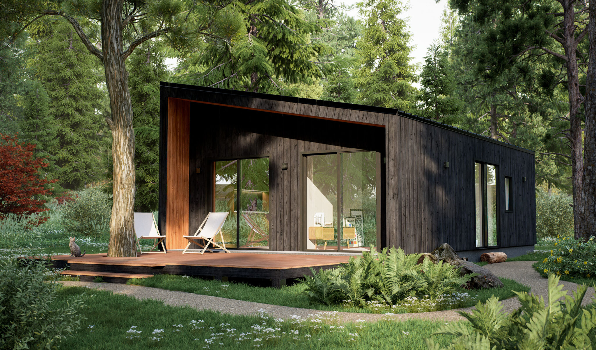 600 Sq Ft 1 Bedroom Contemporary Small House Plans (ADU ...