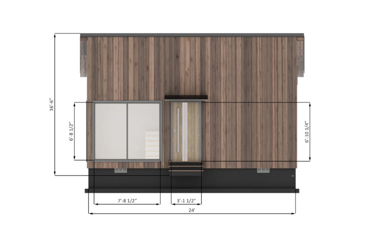 350 Sq Ft Modern Tiny House Plan with Loft - Smallhouseplan.com