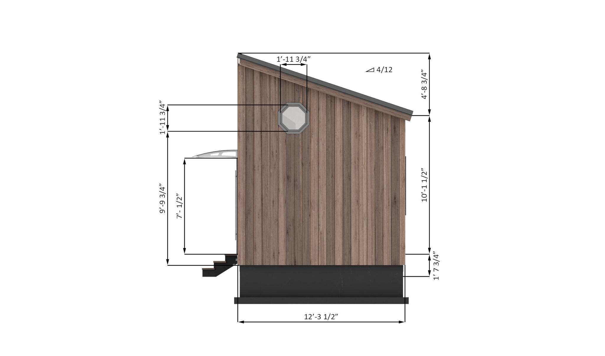 350 Sq Ft Modern Tiny House Plan with Loft - Smallhouseplan.com